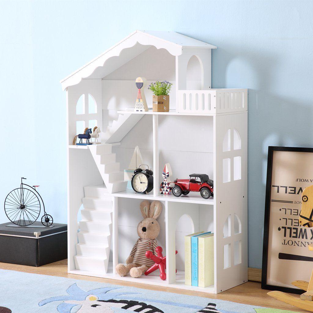 ALL 4 KIDS Ella White Dollhouse Bookcase Book Shelf Storage Unit JOY BABY